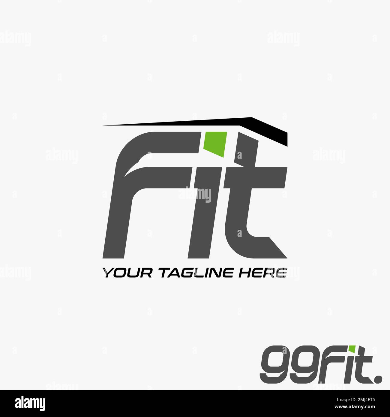 Simple and unique letter or word FIT italic font with cutting image ...