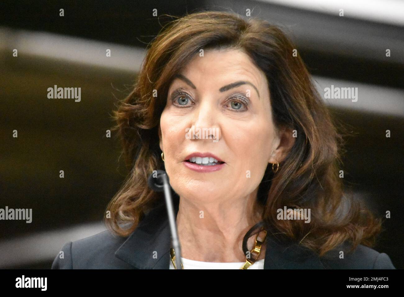 Governor of New York Kathy Hochul speaks on Subway Safety during a ...
