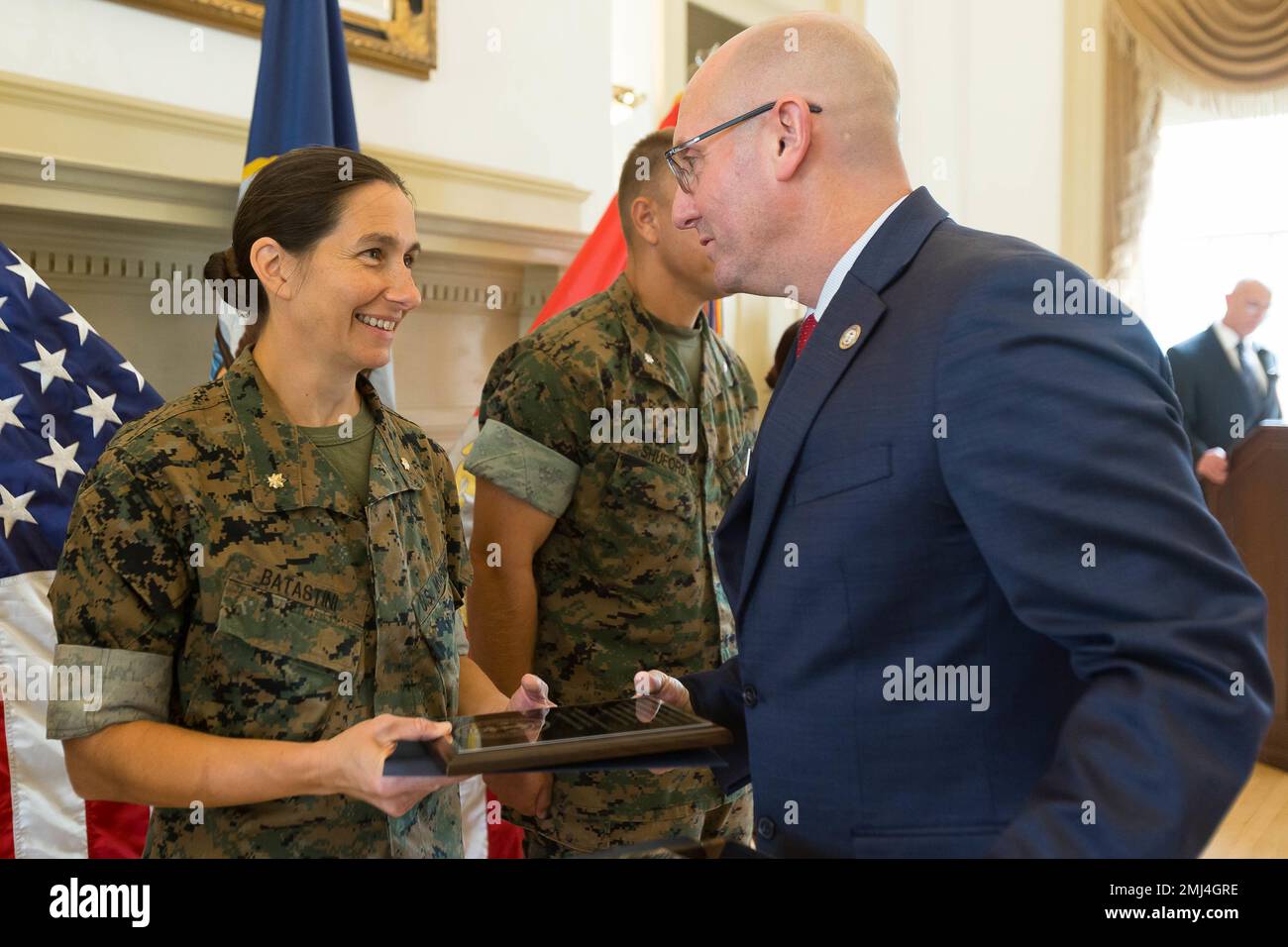 U.S. Marine Corps Maj. Angela Batastini, a force management officer ...