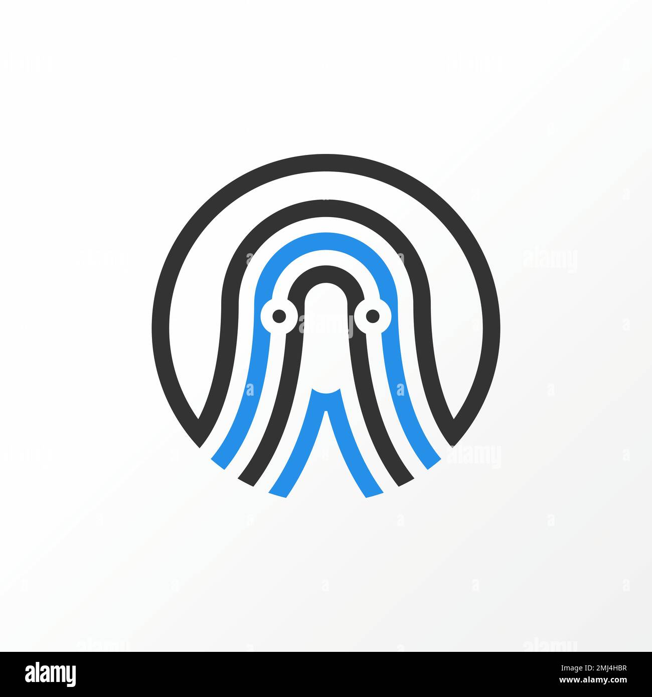Simple but unique funny ghost in line with tech or network sign image ...