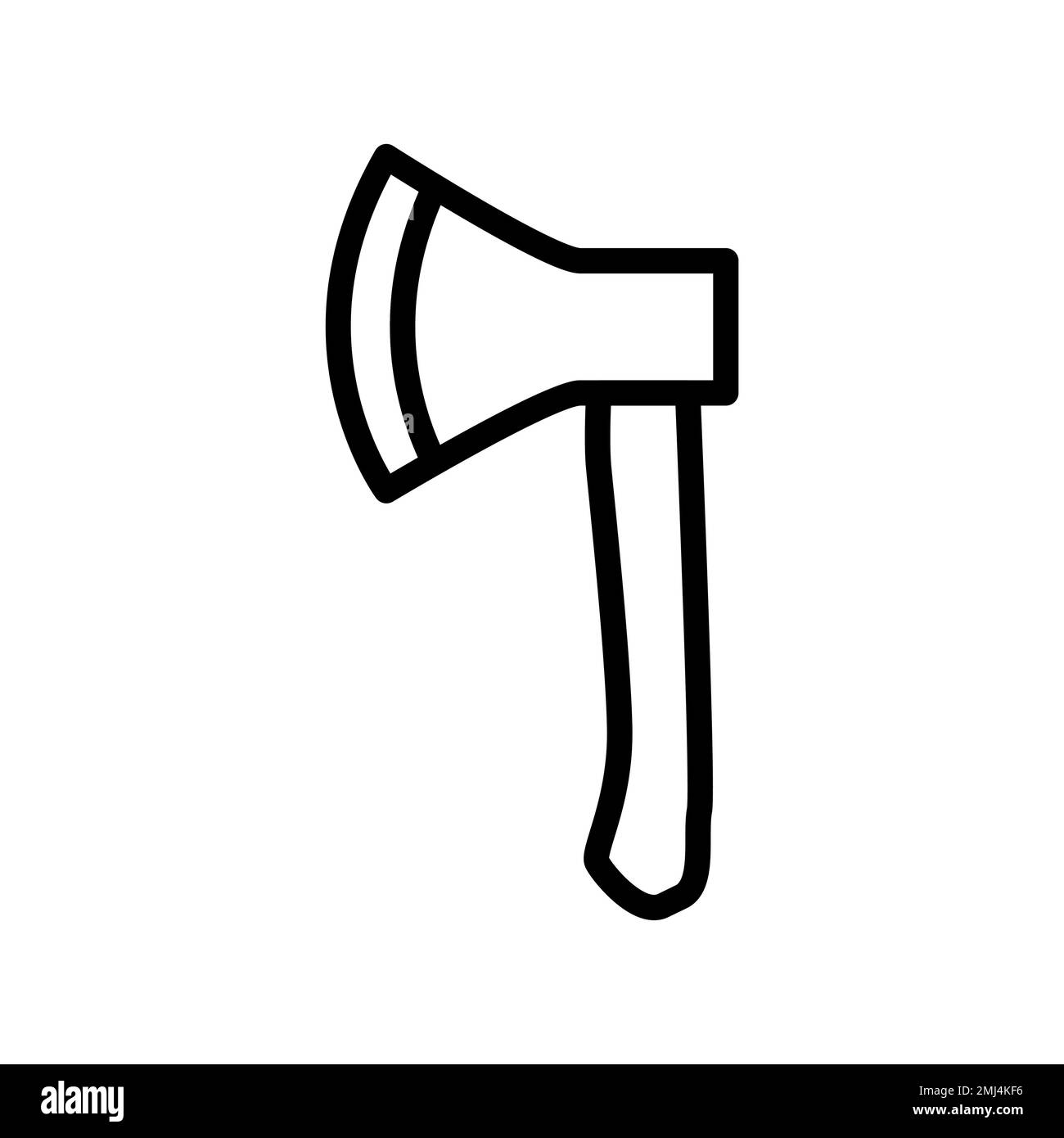 Axe icon line isolated on white background. Black flat thin icon on modern outline style. Linear ...