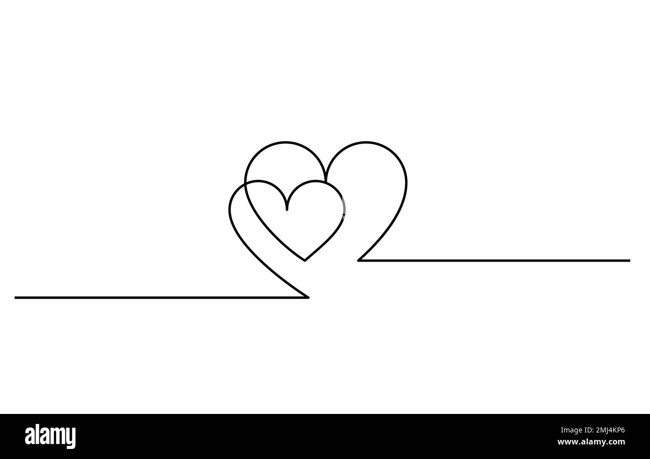 Simple Two Heart Drawings