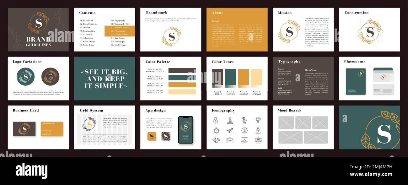 Colored Brand Guidelines template. Brand Identity presentation. Logo ...