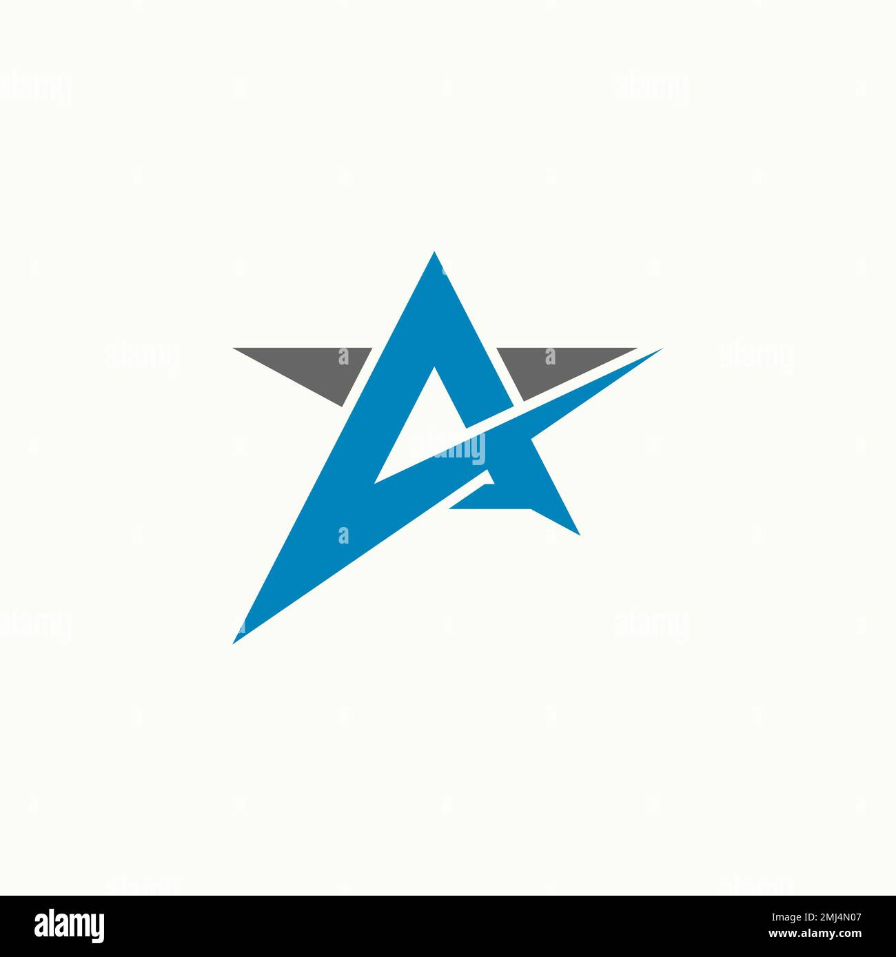 Simple and unique cutting star like letter or word A font image graphic icon logo design ...