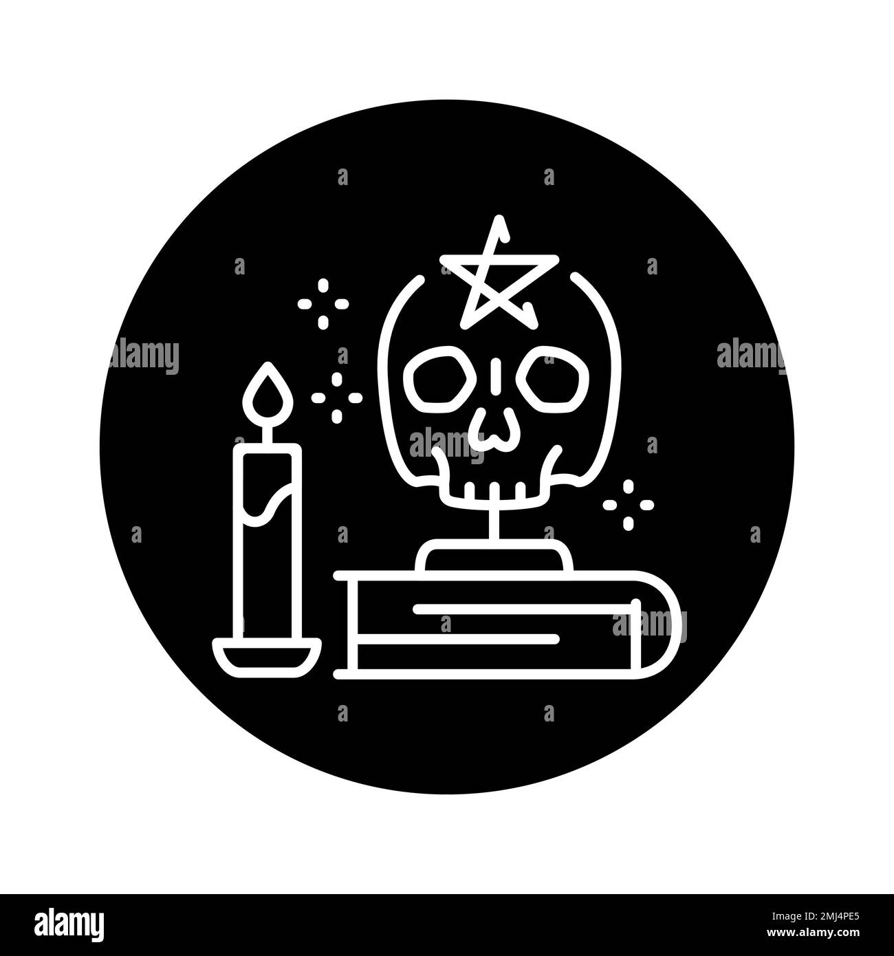 Satanism color line icon. Isolated vector element. Outline pictogram ...