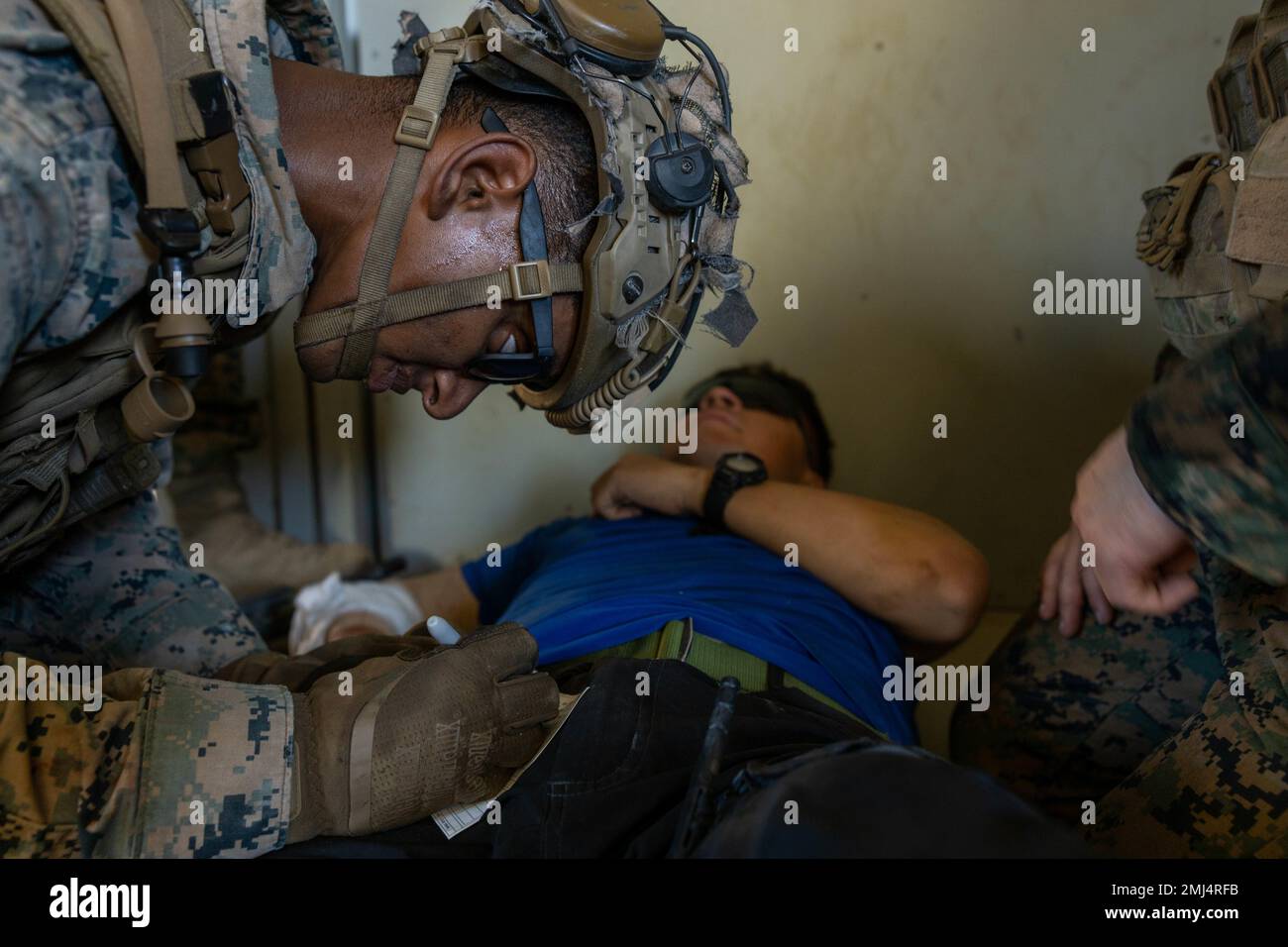 A U.S. Marine with 1st Battalion, 4th Marines, 1st Marine Division ...