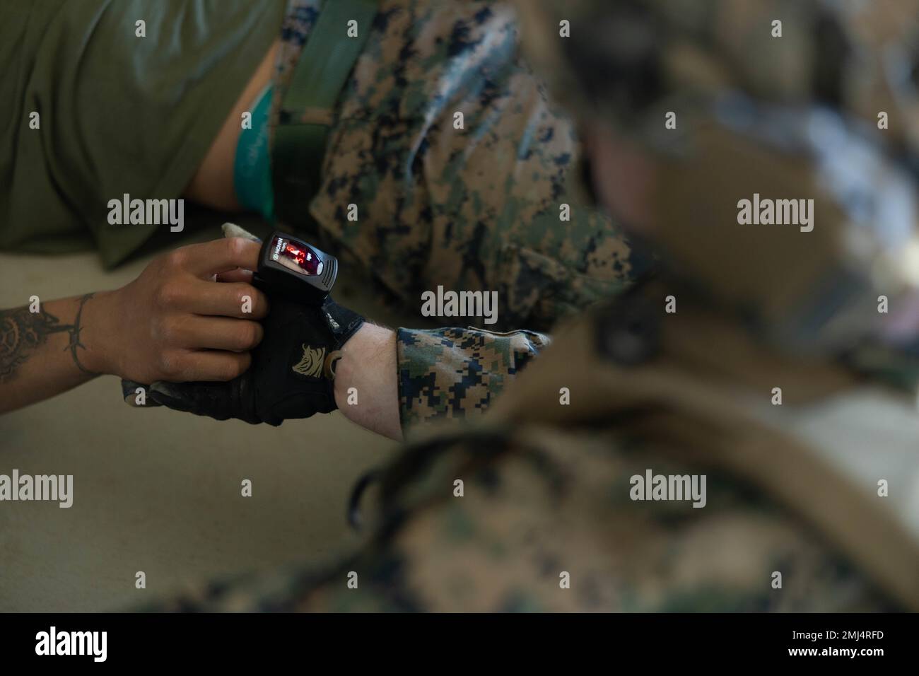 A U.S. Navy Hospital Corpsman with 1st Battalion, 4th Marines, 1st ...