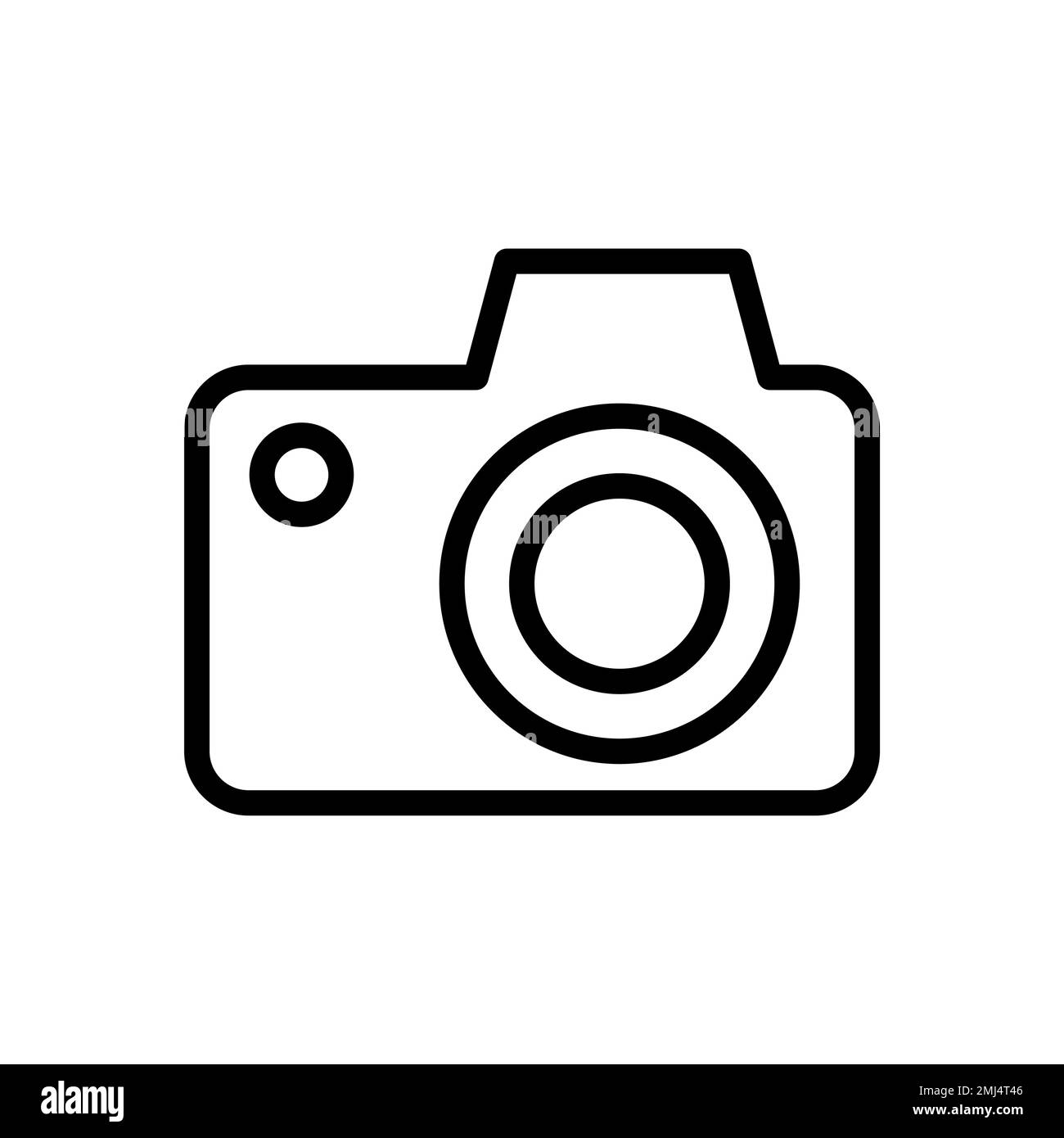 Modern cam icon line isolated on white background. Black flat thin icon ...