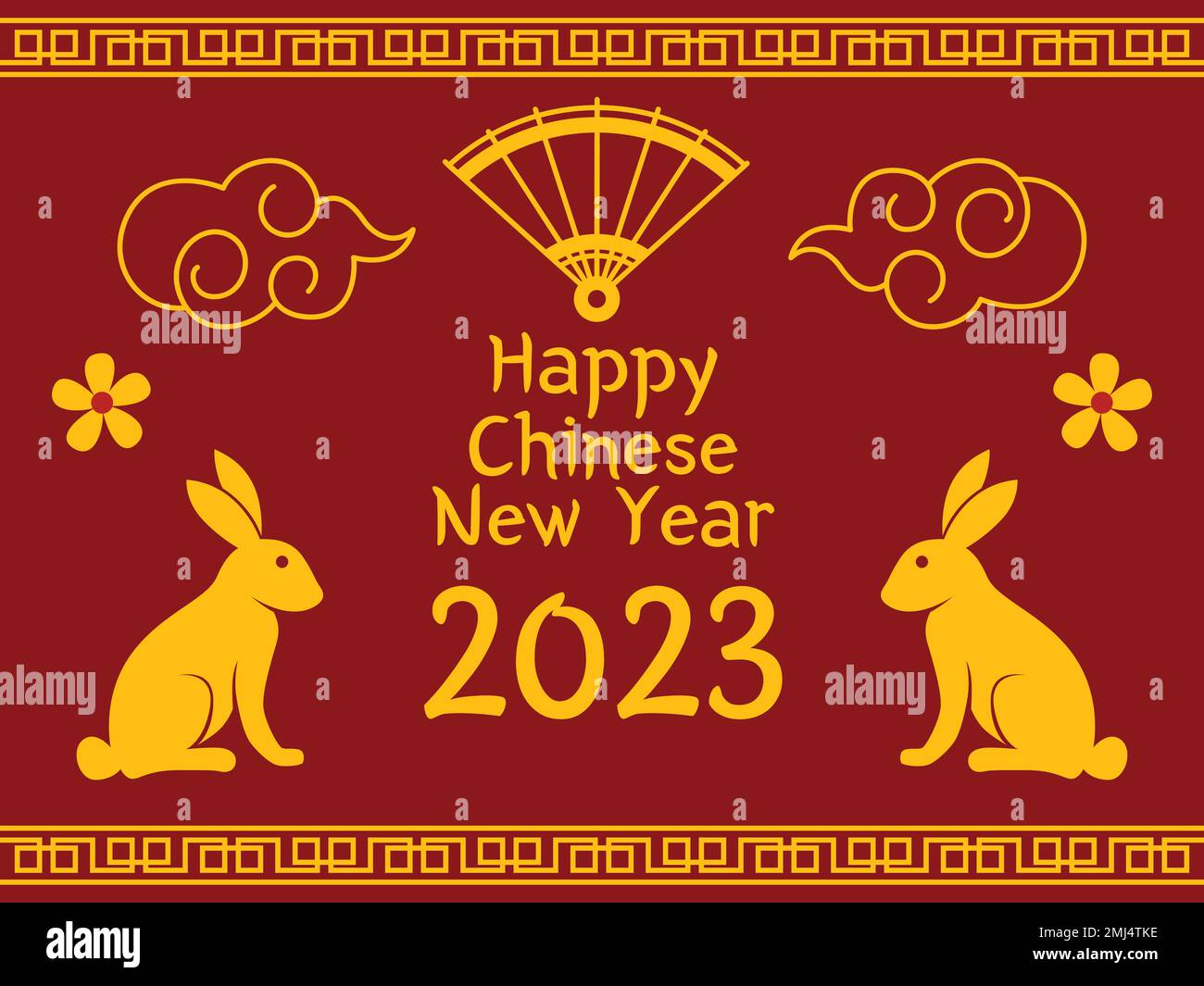 Happy Chinese New Year 2023. Year of Rabbit Vector Illustration Design Stock Vector Image & Art ...