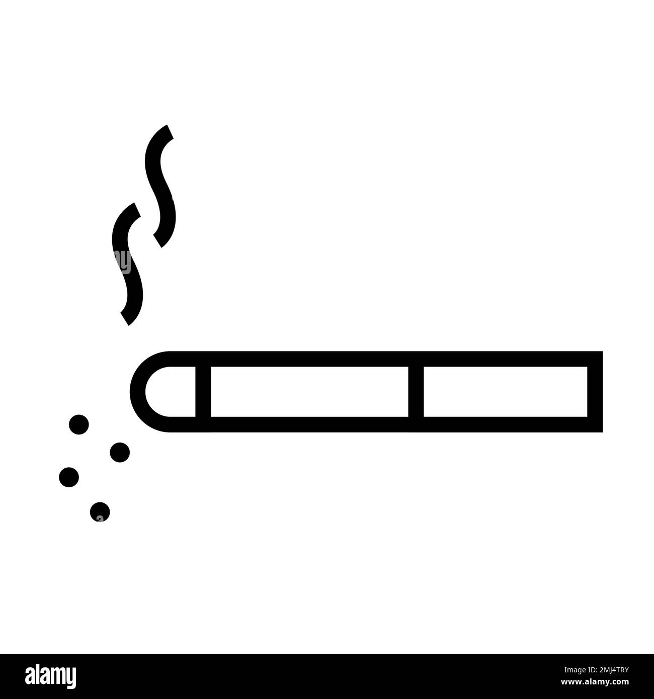 Cigarette icon line isolated on white background. Black flat thin icon ...