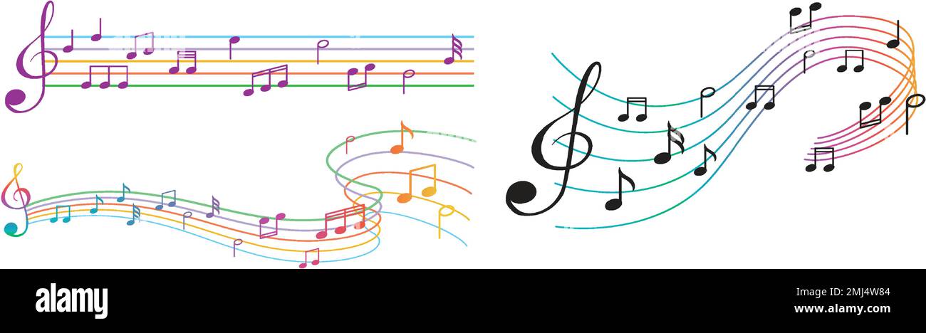 Set of music notes illustration Stock Vector Image & Art - Alamy