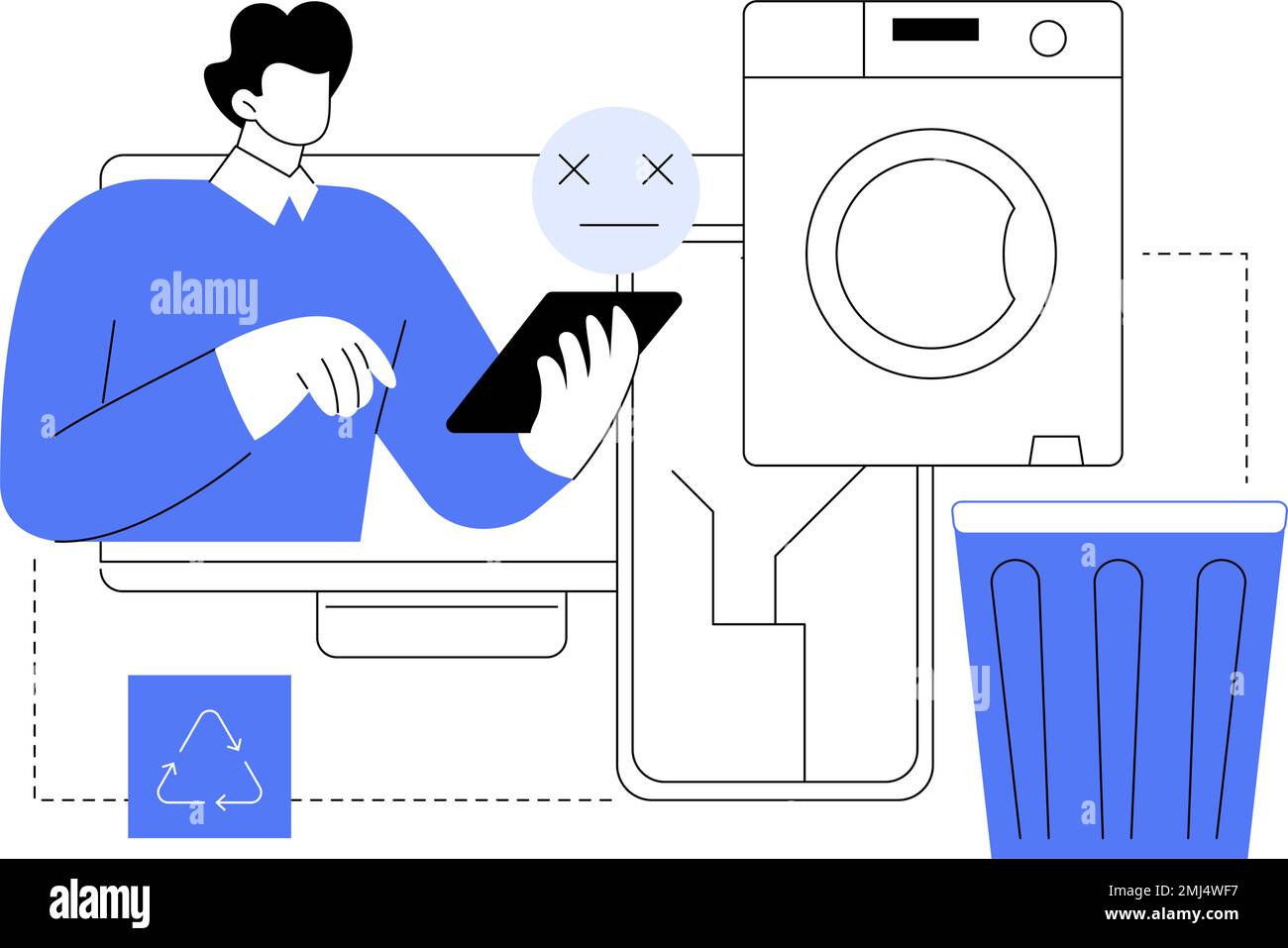 E-waste reduction abstract concept vector illustration Stock Vector ...