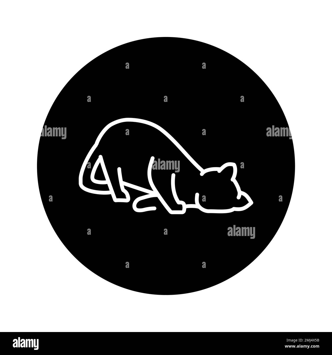 Happy cat caresses color line icon. Pictogram for web page, mobile app ...