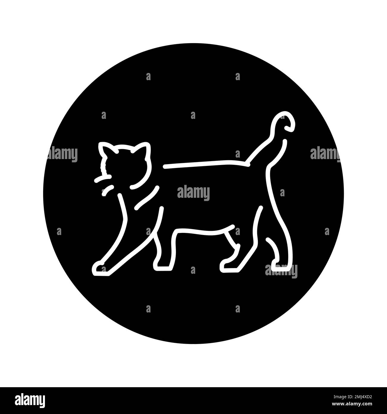 Happy cat standing color line icon. Pictogram for web page, mobile app ...