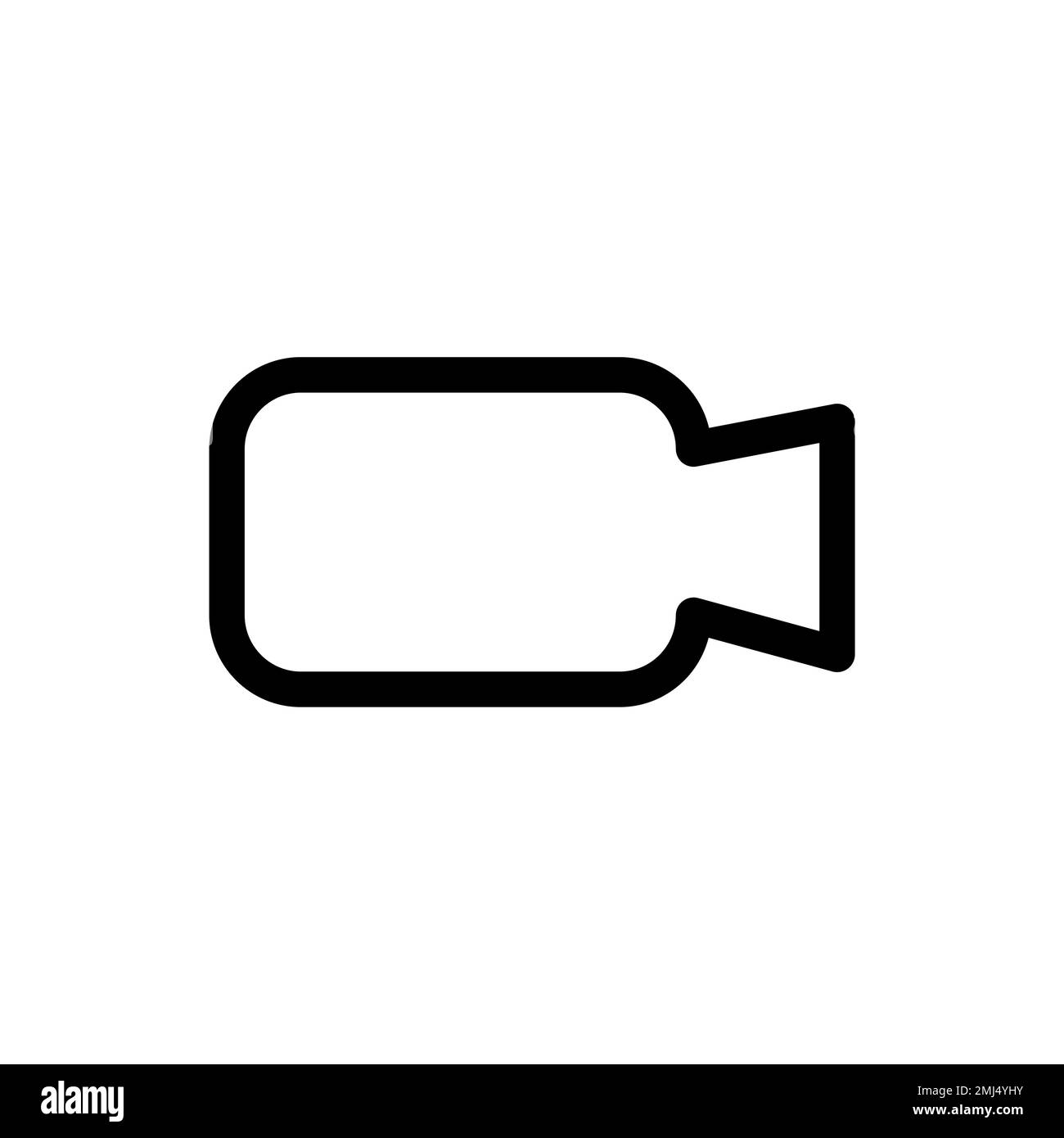 Video camera icon line isolated on white background. Black flat thin ...