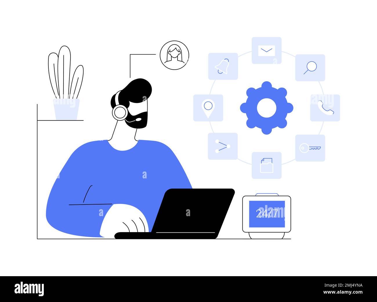 Contact center abstract concept vector illustration Stock Vector Image ...