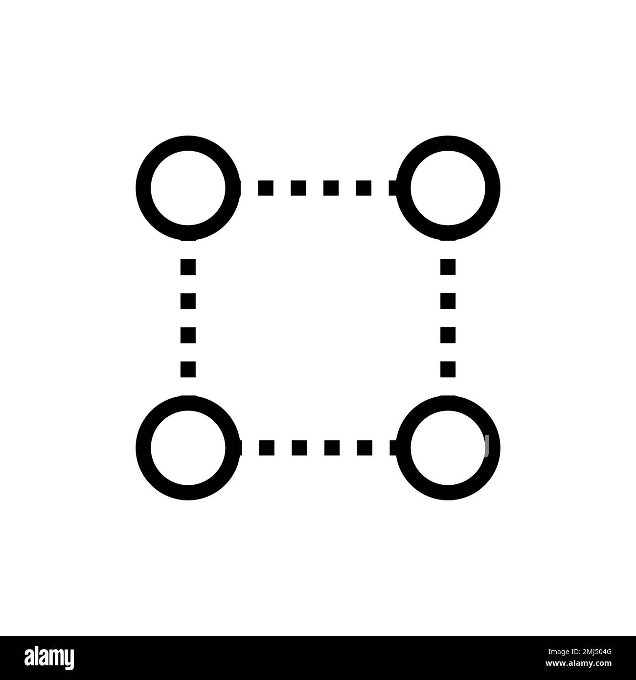 Connections icon line isolated on white background. Black flat thin ...