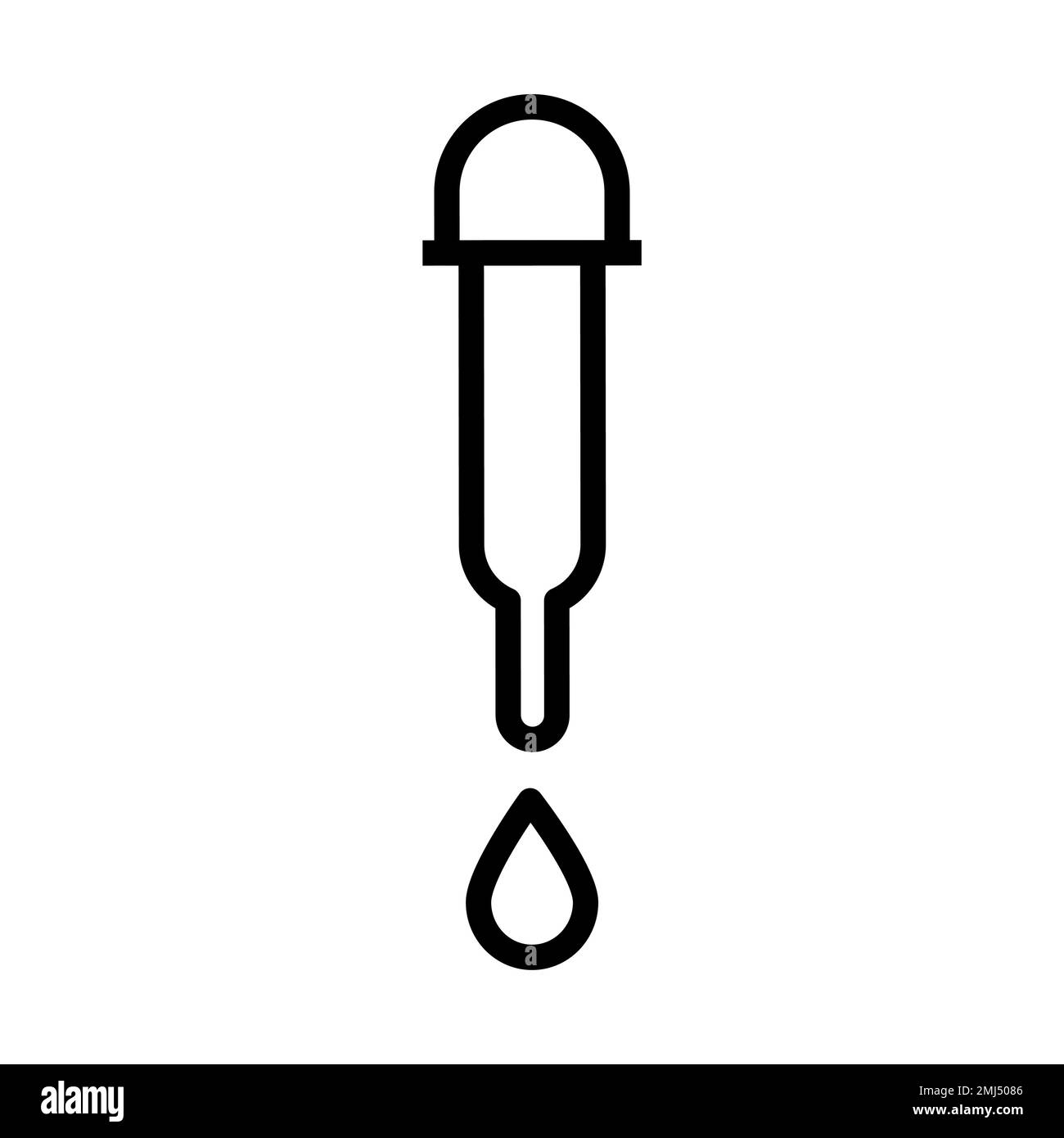 Test drop icon line isolated on white background. Black flat thin icon ...