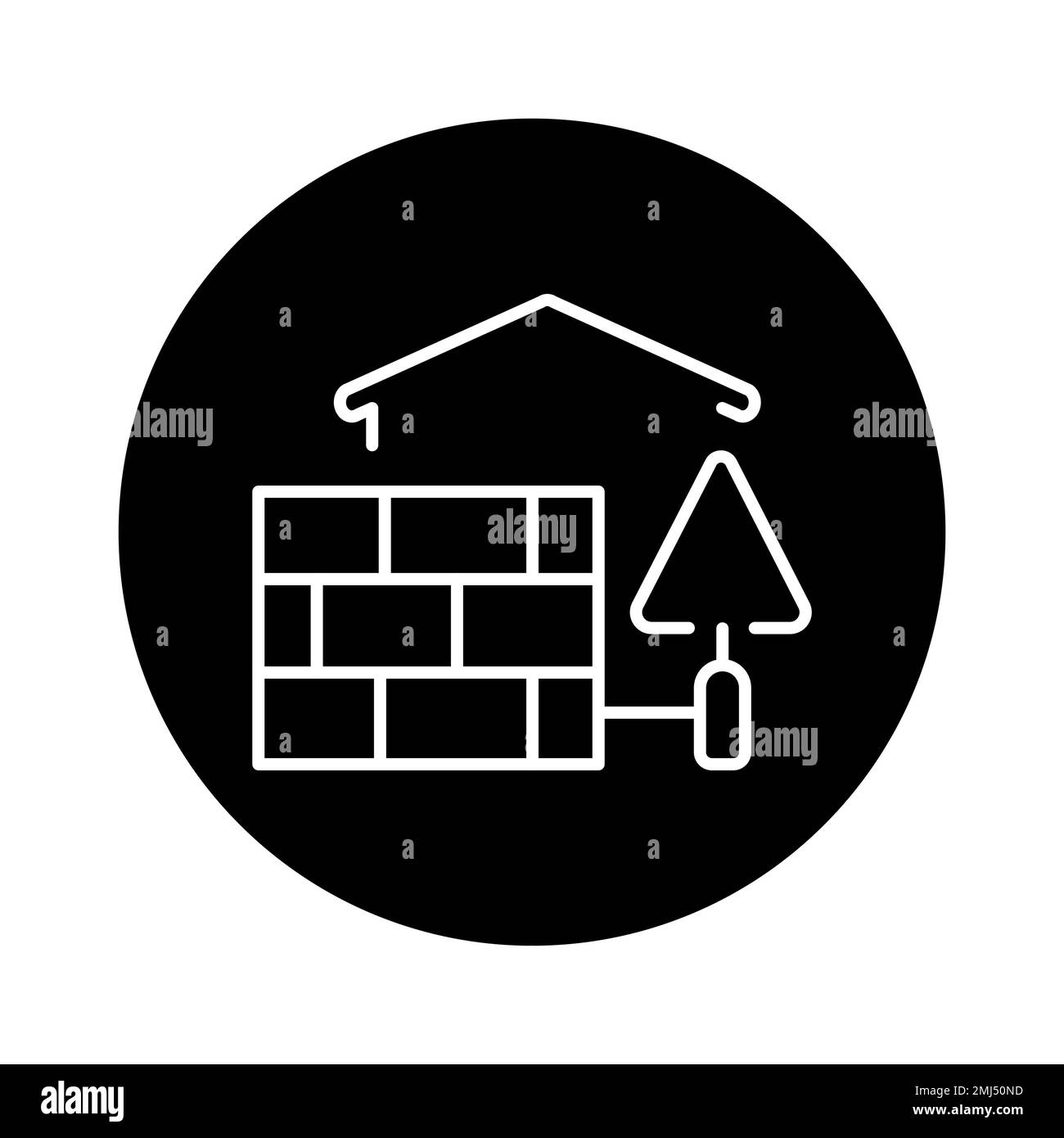 Building walls at home black line icon. Building construction ...