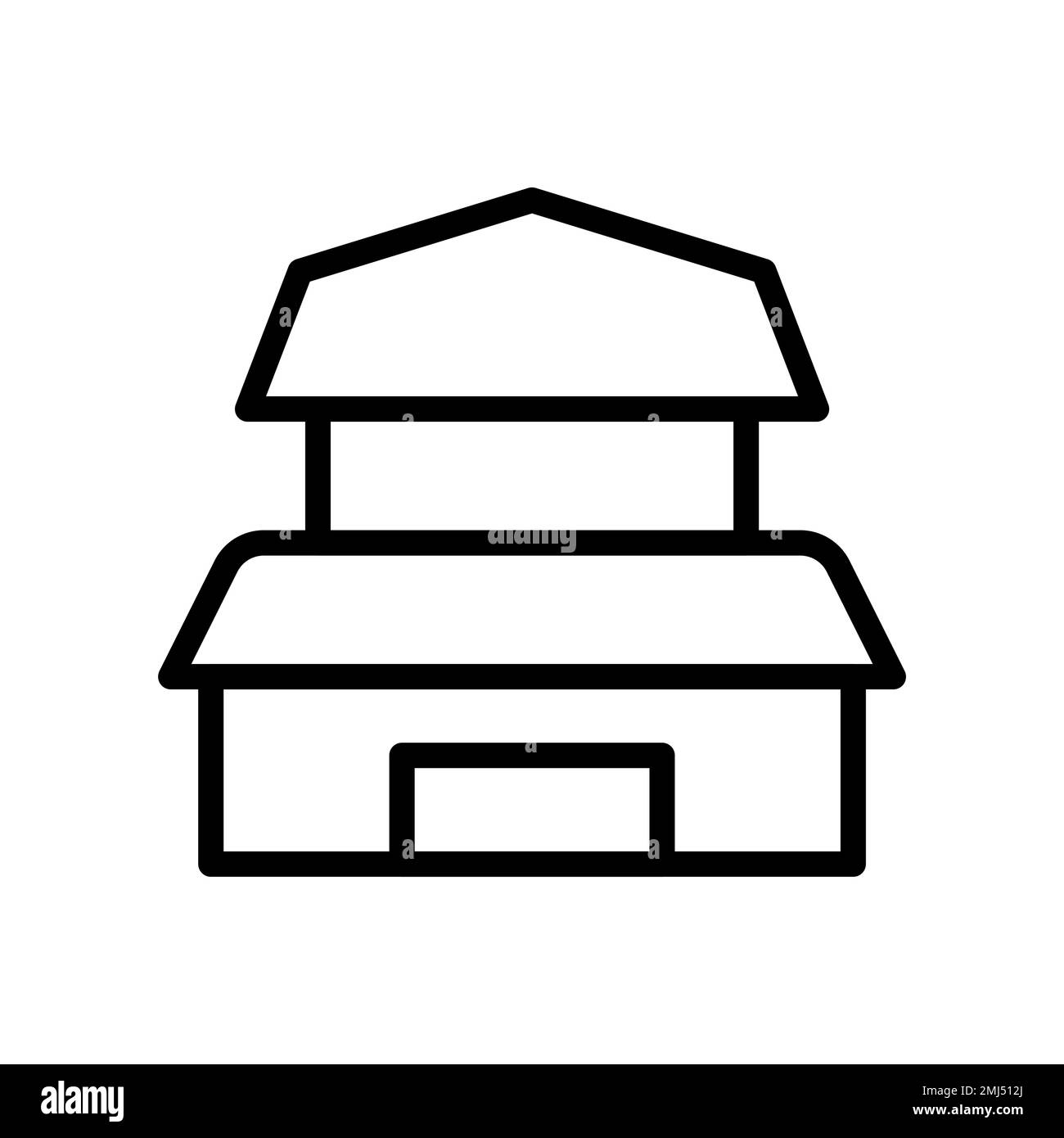 Floorhouse icon line isolated on white background. Black flat thin icon ...