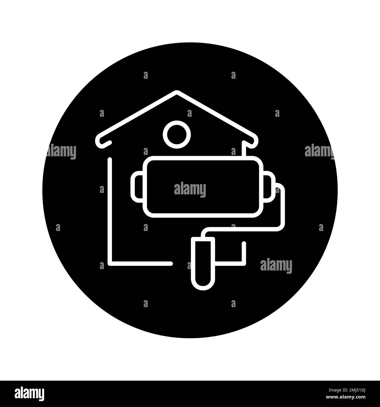 Painting the facade black line icon. Pictogram for web page Stock ...