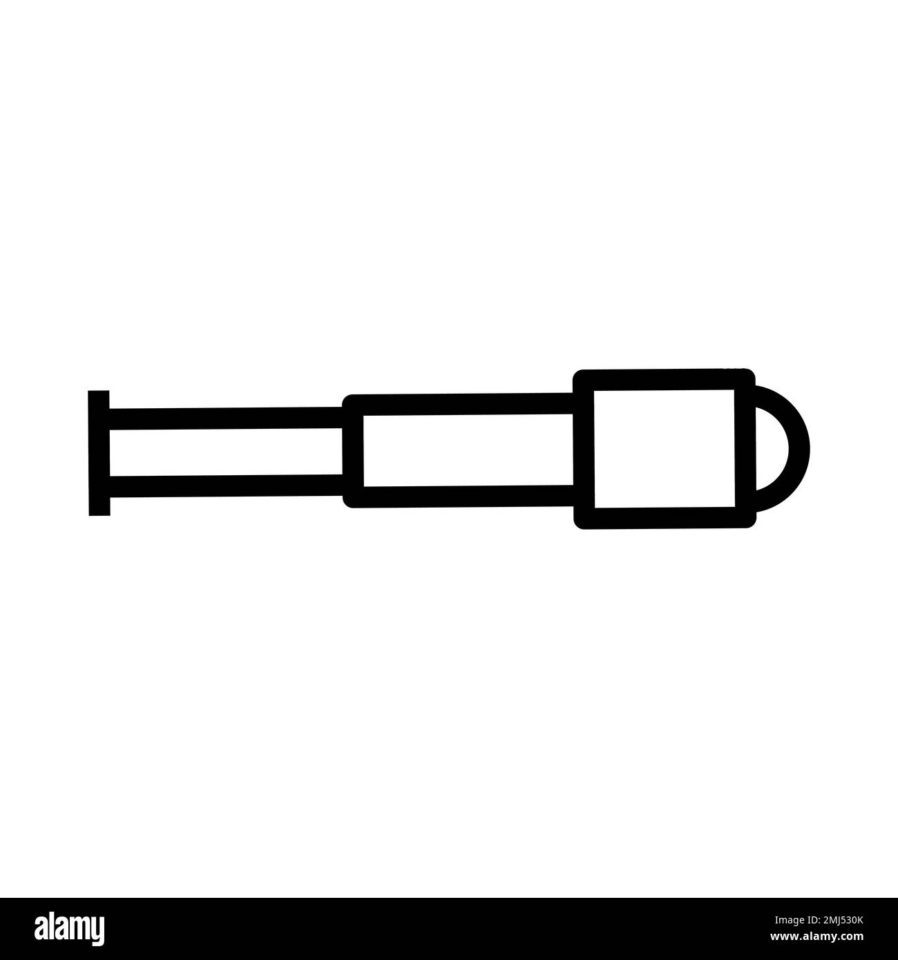 Spyglass icon line isolated on white background. Black flat thin icon on modern outline style ...