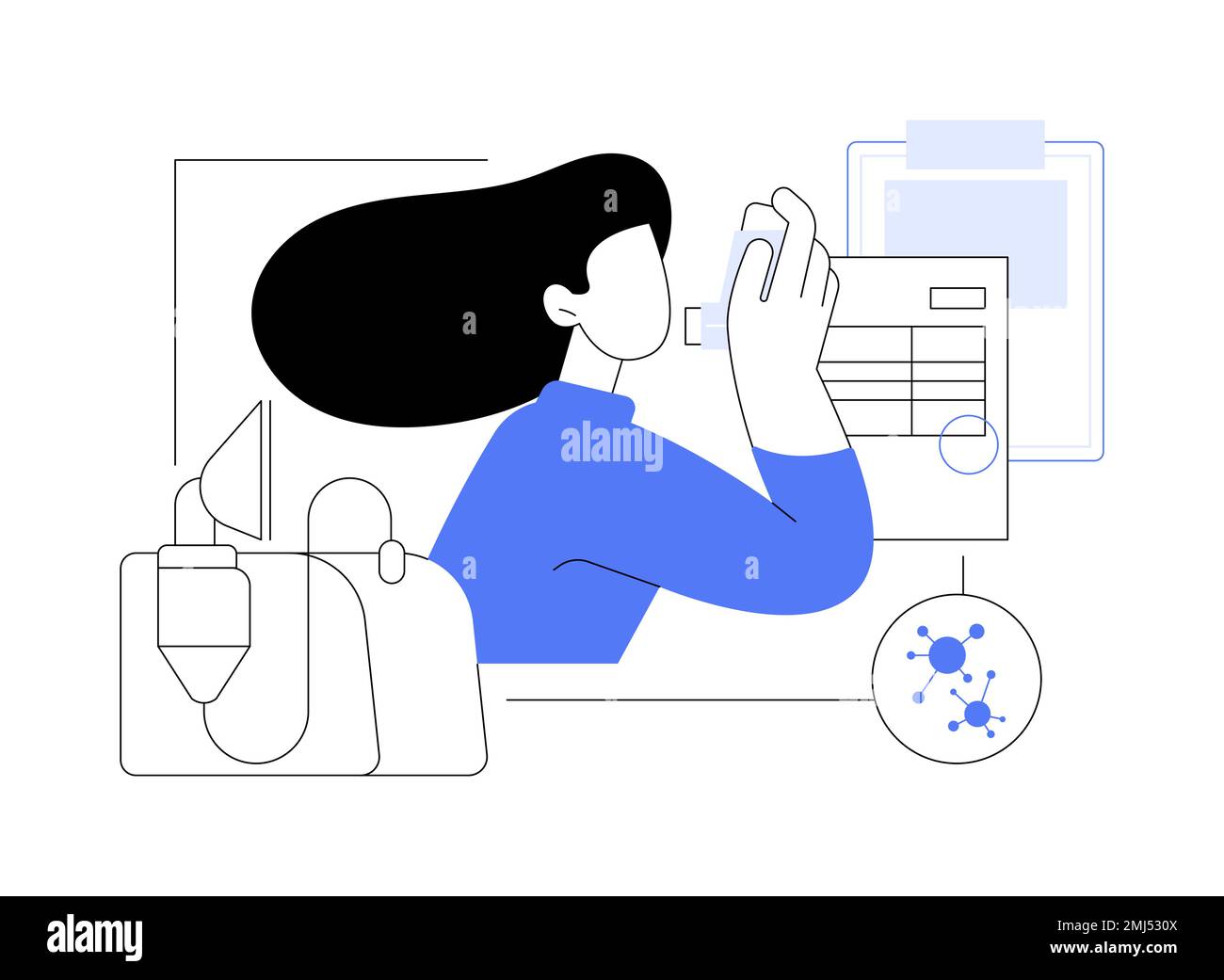 Treatment of bronchial asthma abstract concept vector illustration ...