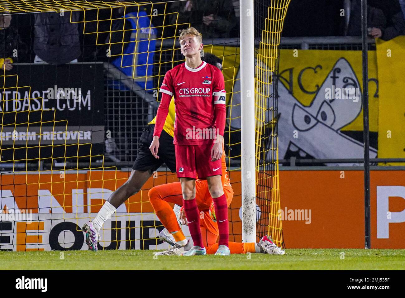 BREDA, NETHERLANDS - JANUARY 27: Misha Engel of Jong AZ disappointed ...