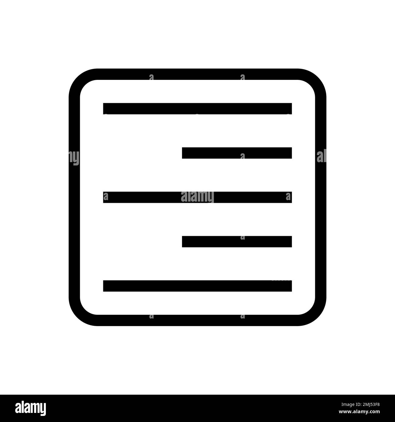 Align Right Icon Line Isolated On White Background Black Flat Thin