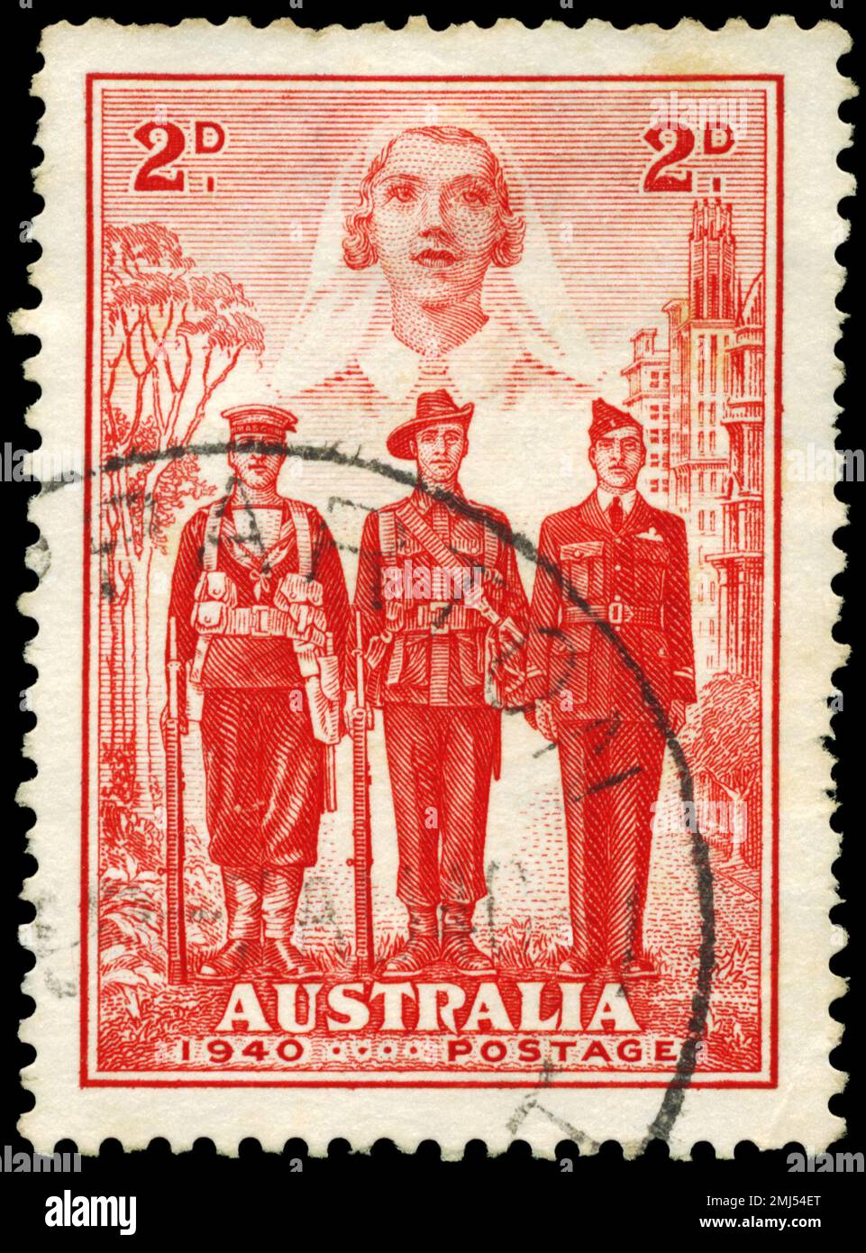AUSTRALIA - CIRCA 1940: A Stamp printed in AUSTRALIA shows the Nurse ...