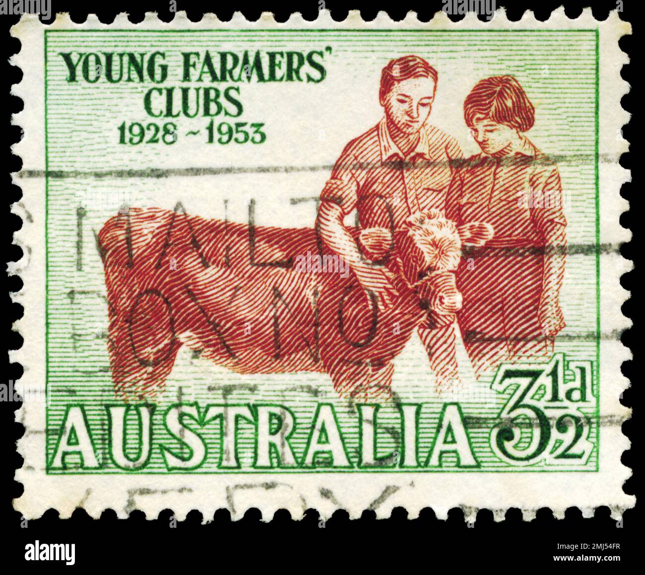 AUSTRALIA - CIRCA 1953: A Stamp printed in AUSTRALIA shows the Boy and ...