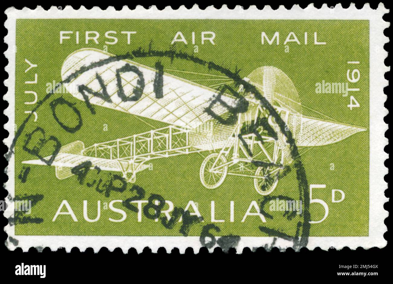 AUSTRALIA - CIRCA 1964: A Stamp printed in AUSTRALIA shows the Bleriot ...