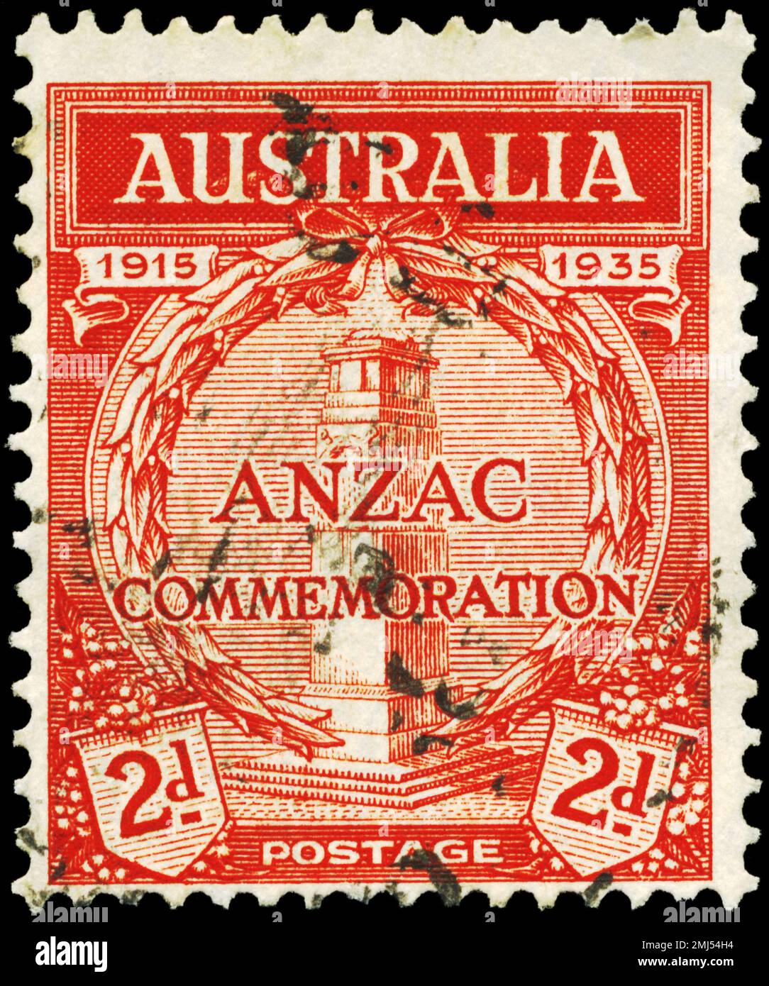 AUSTRALIA - CIRCA 1935: A Stamp printed in AUSTRALIA shows the Cenotaph ...