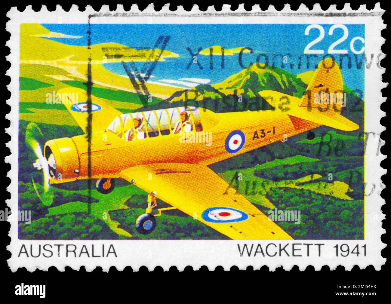 AUSTRALIA - CIRCA 1980: A Stamp printed in AUSTRALIA shows the Aircraft ...