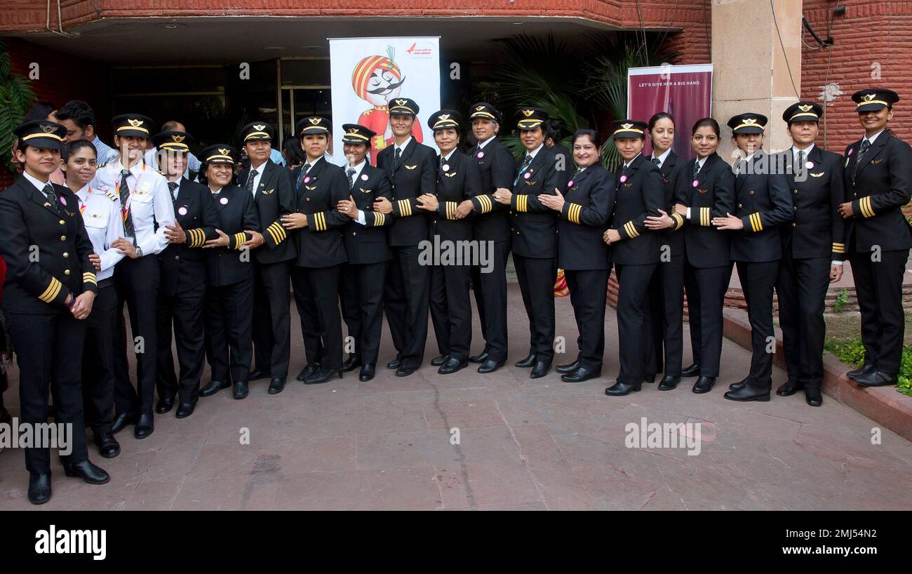 FILE- In this March 7, 2017 file photo, Indian female pilots of Air ...