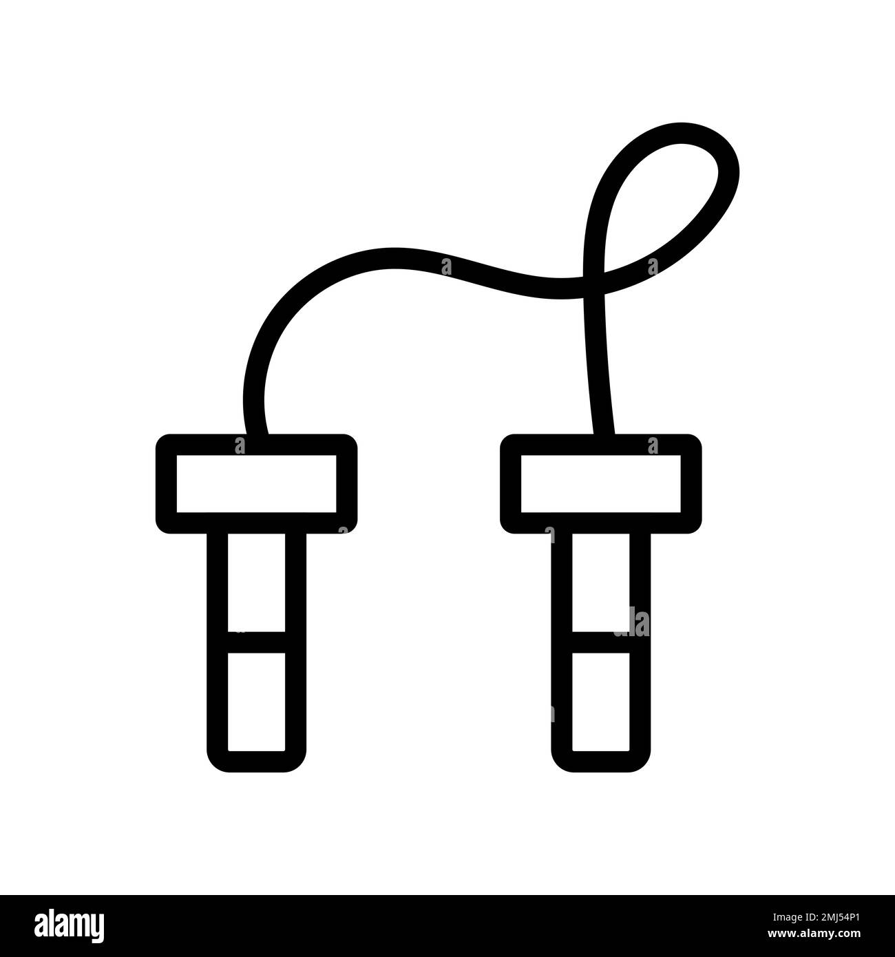 Jump rope icon line isolated on white background. Black flat thin icon ...