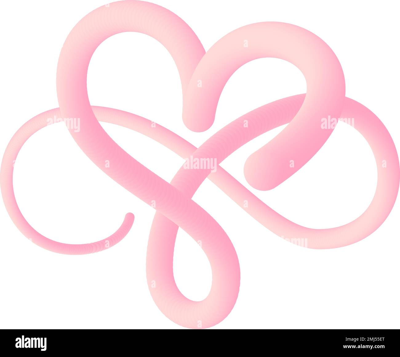 Endless love vector 3d realistic heart logo. Infinity wedding or ...