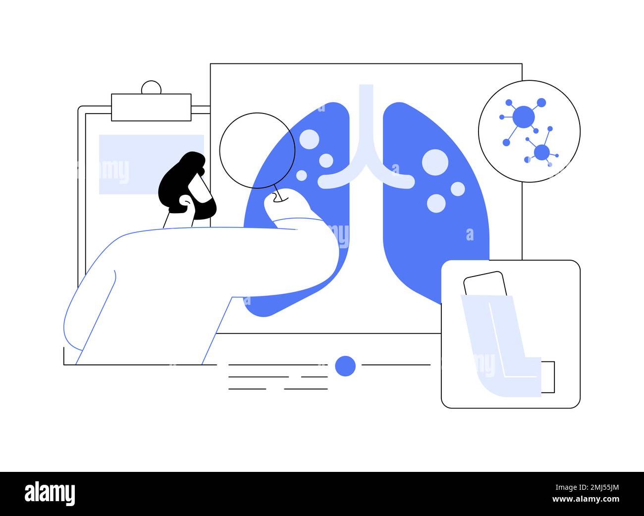 Bronchial asthma diagnosis abstract concept vector illustration Stock ...
