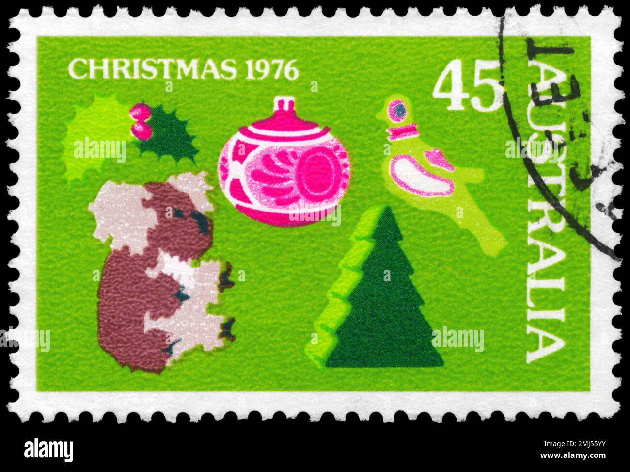 AUSTRALIA - CIRCA 1976: A Stamp printed in AUSTRALIA shows the Holly ...