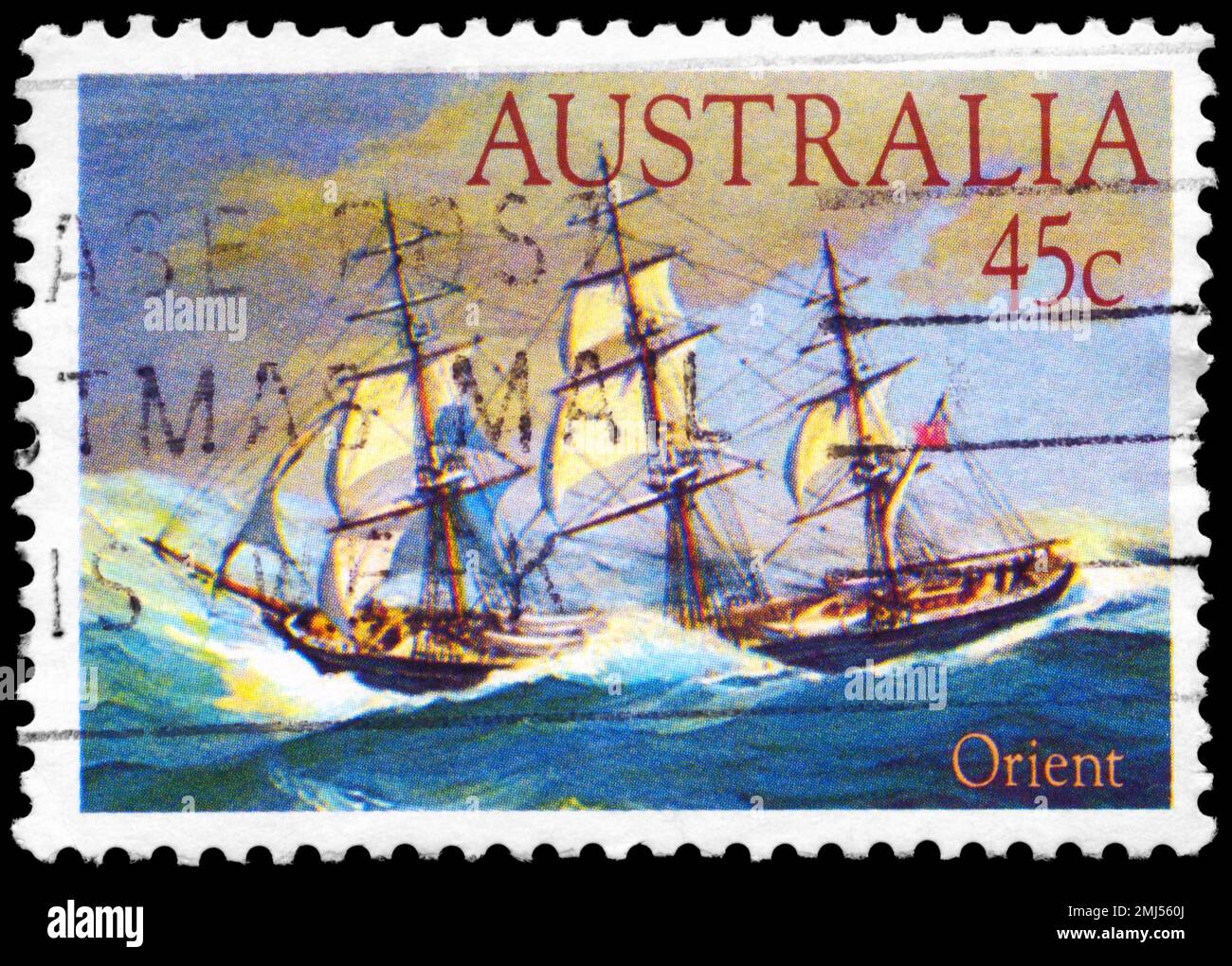 AUSTRALIA - CIRCA 1984: A Stamp printed in AUSTRALIA shows the ship ...