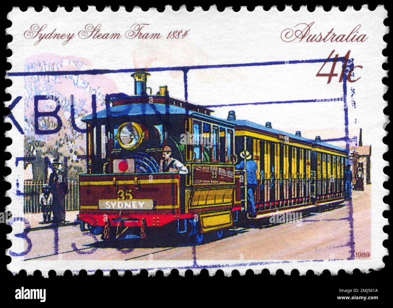 AUSTRALIA - CIRCA 1989: A Stamp printed in AUSTRALIA shows the Steam ...
