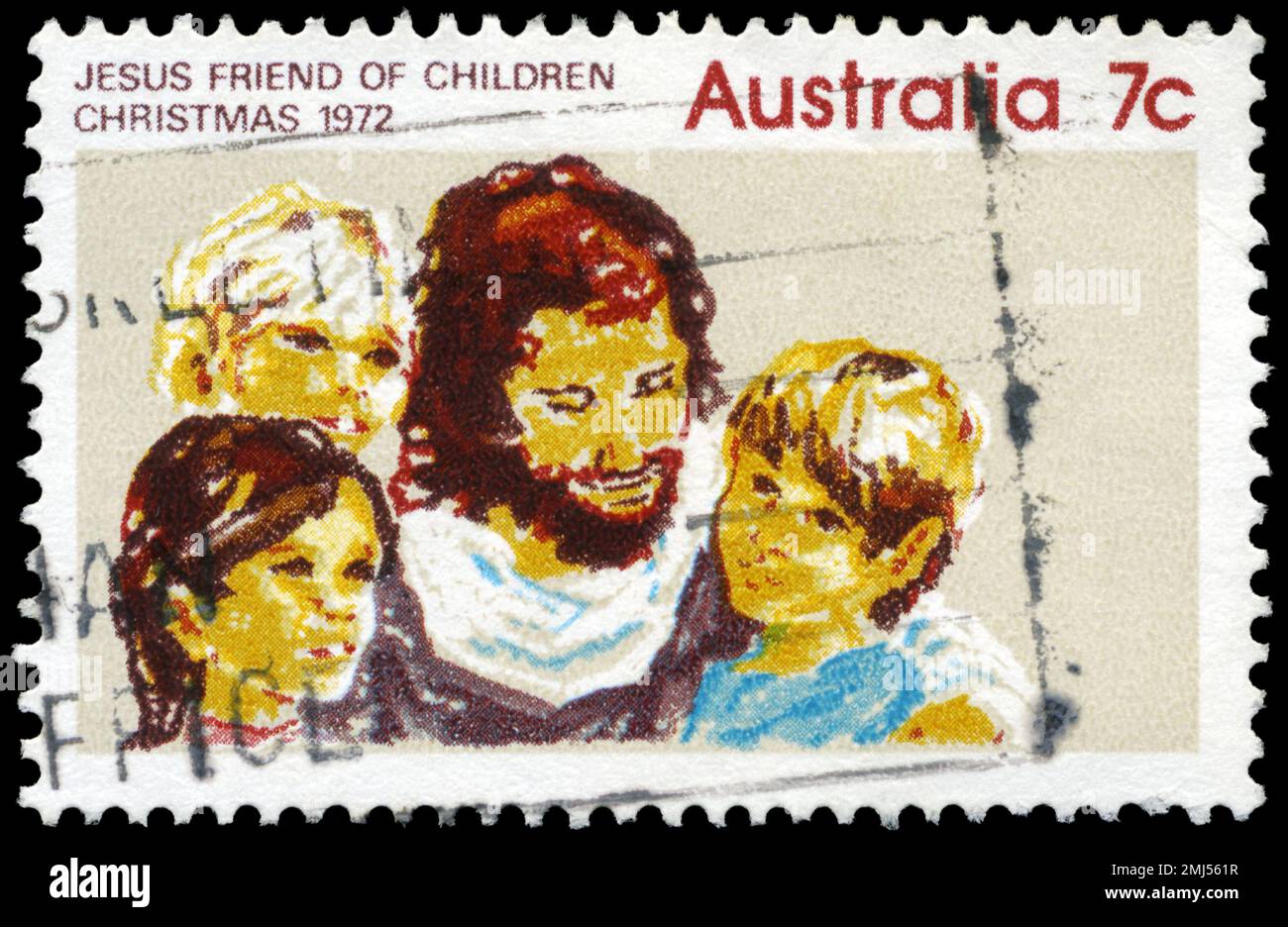AUSTRALIA - CIRCA 1972: A Stamp printed in AUSTRALIA shows the Jesus ...