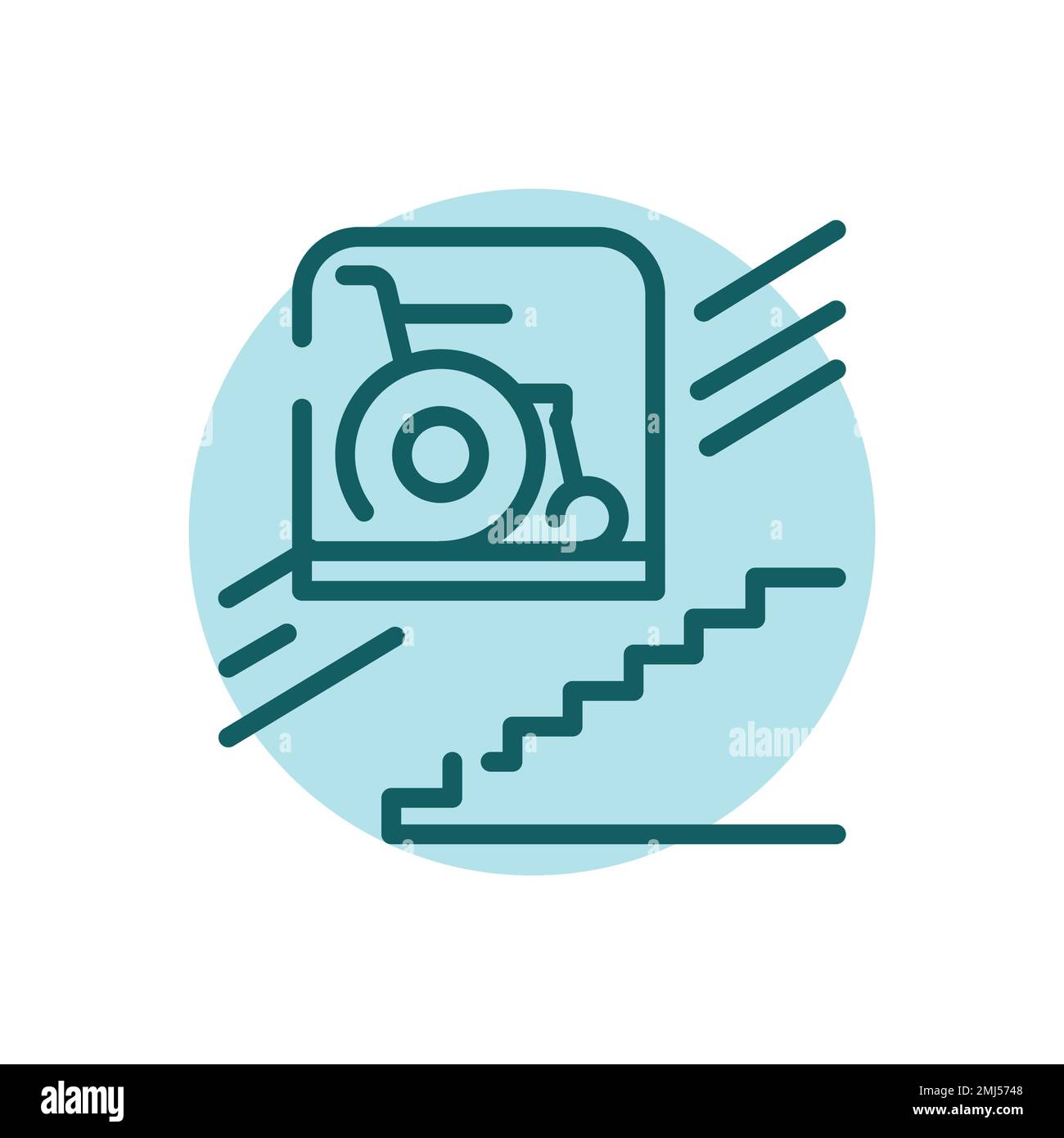 Wheelchair lift color line icon. Disability. Isolated vector element ...