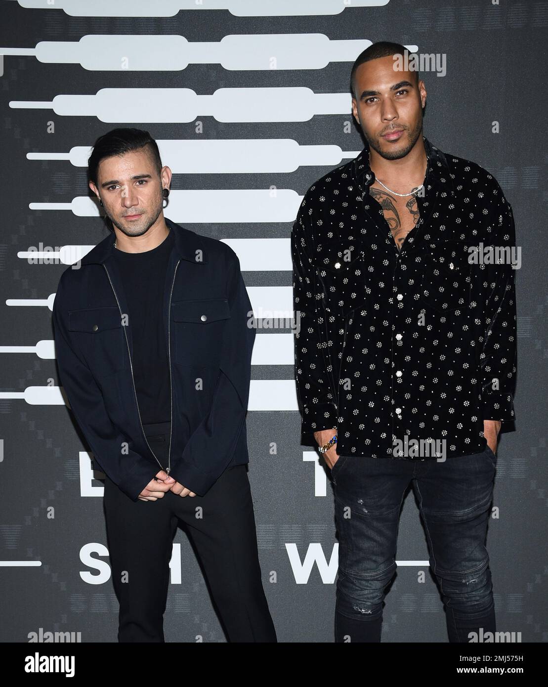 Sonny Moore aka Skrillex, left, and TroyBoi attend the Spring/Summer ...