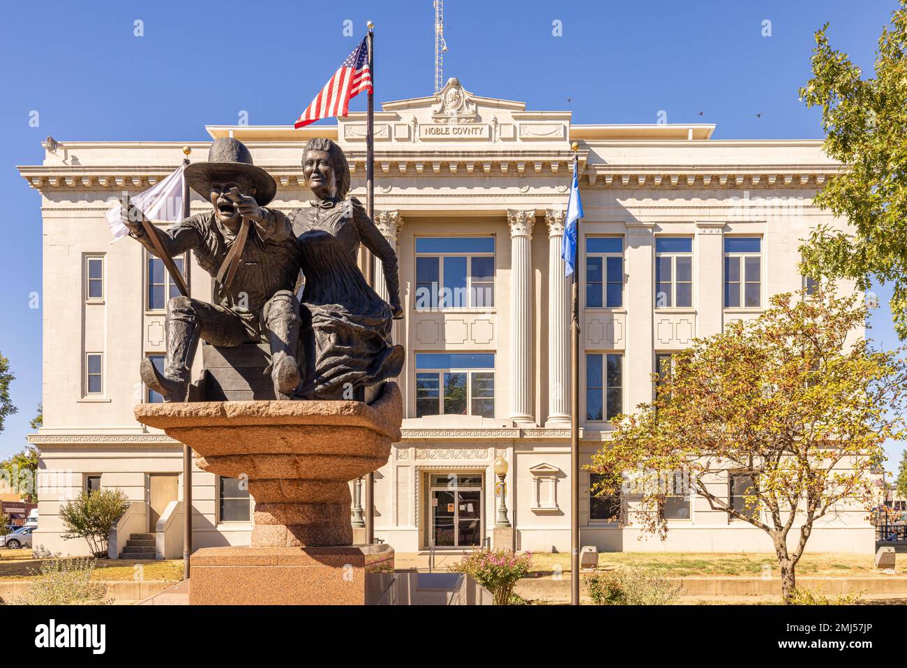 Perry, Oklahoma, USA - October 17, 2022: The Noble County Courthouse ...