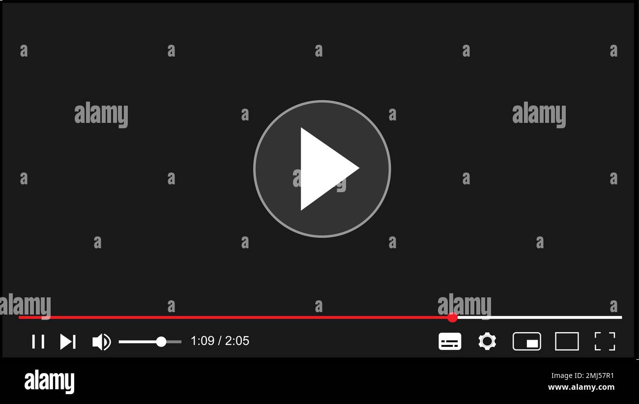 Multimedia video player frame template. Live video streaming ...