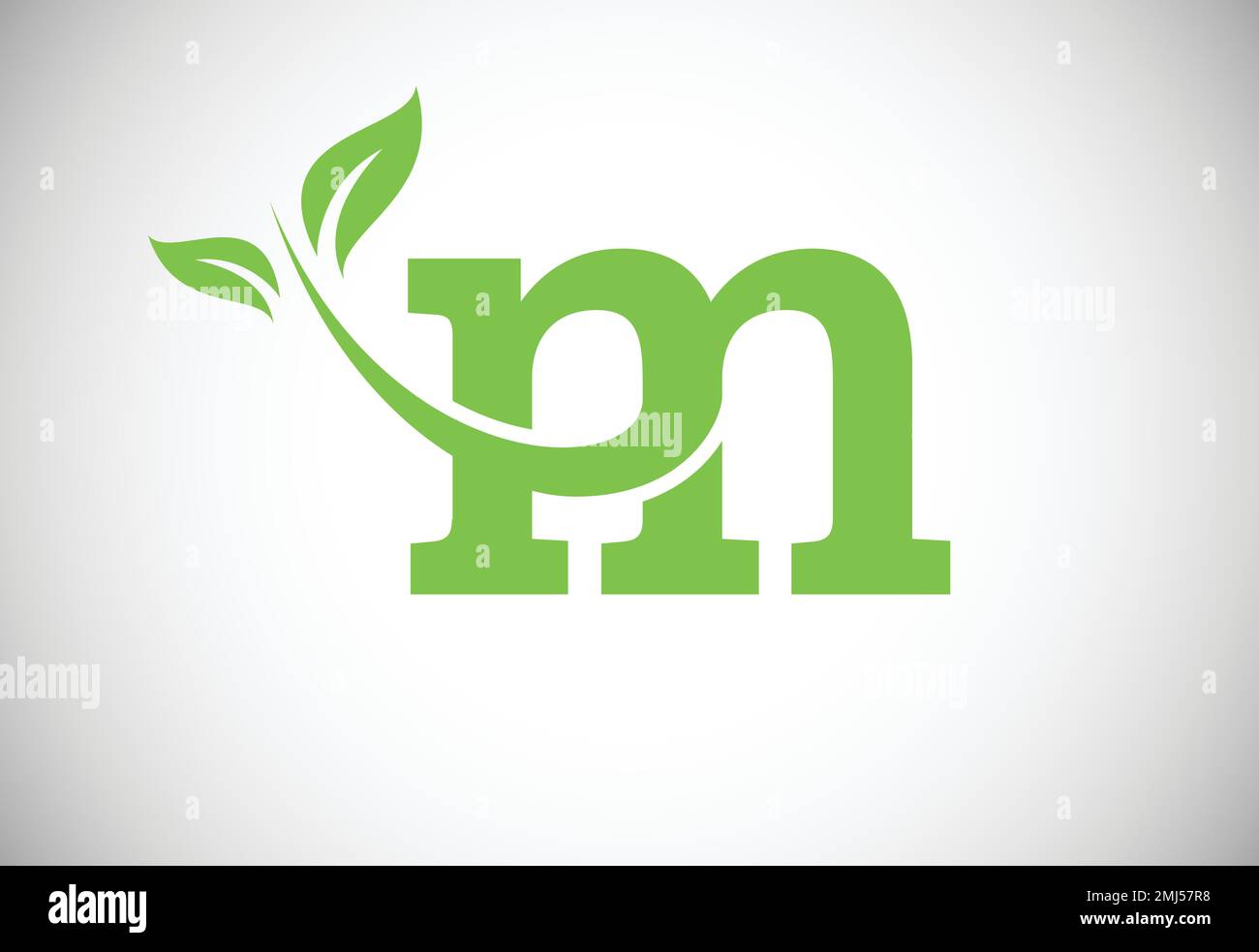 Initial letter M and leaf logo. Eco-friendly logo concept. Modern ...
