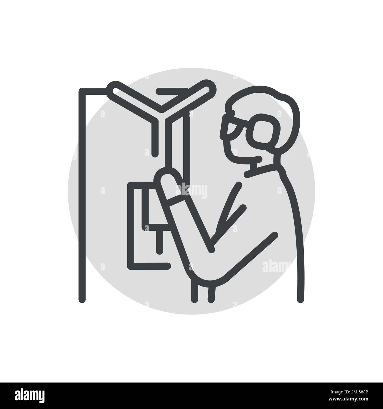 Worker uses machine сolor line icon. Metal work. Pictogram for web page ...