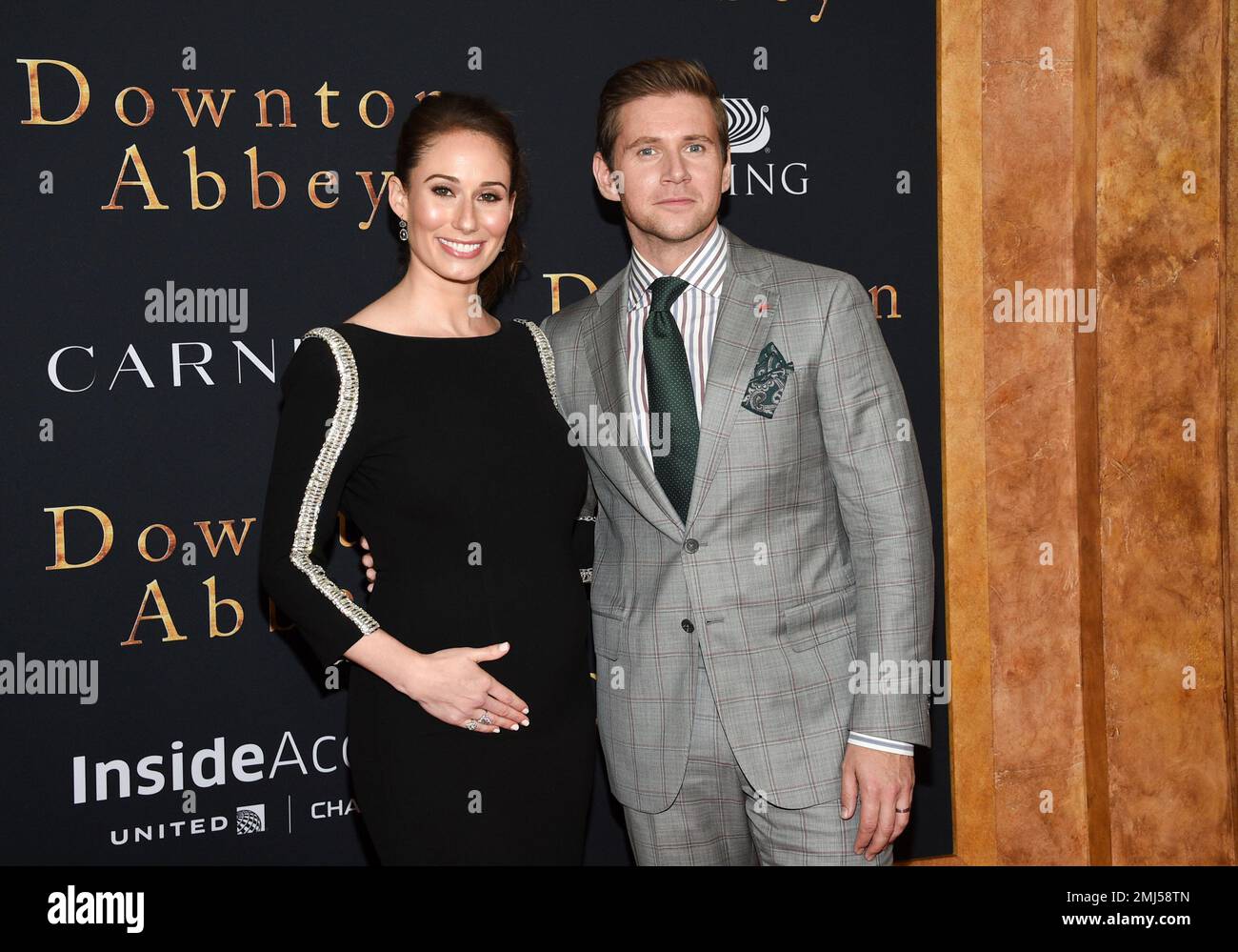 Actor Allen Leech, right, and wife Jessica Blair Herman attend the ...