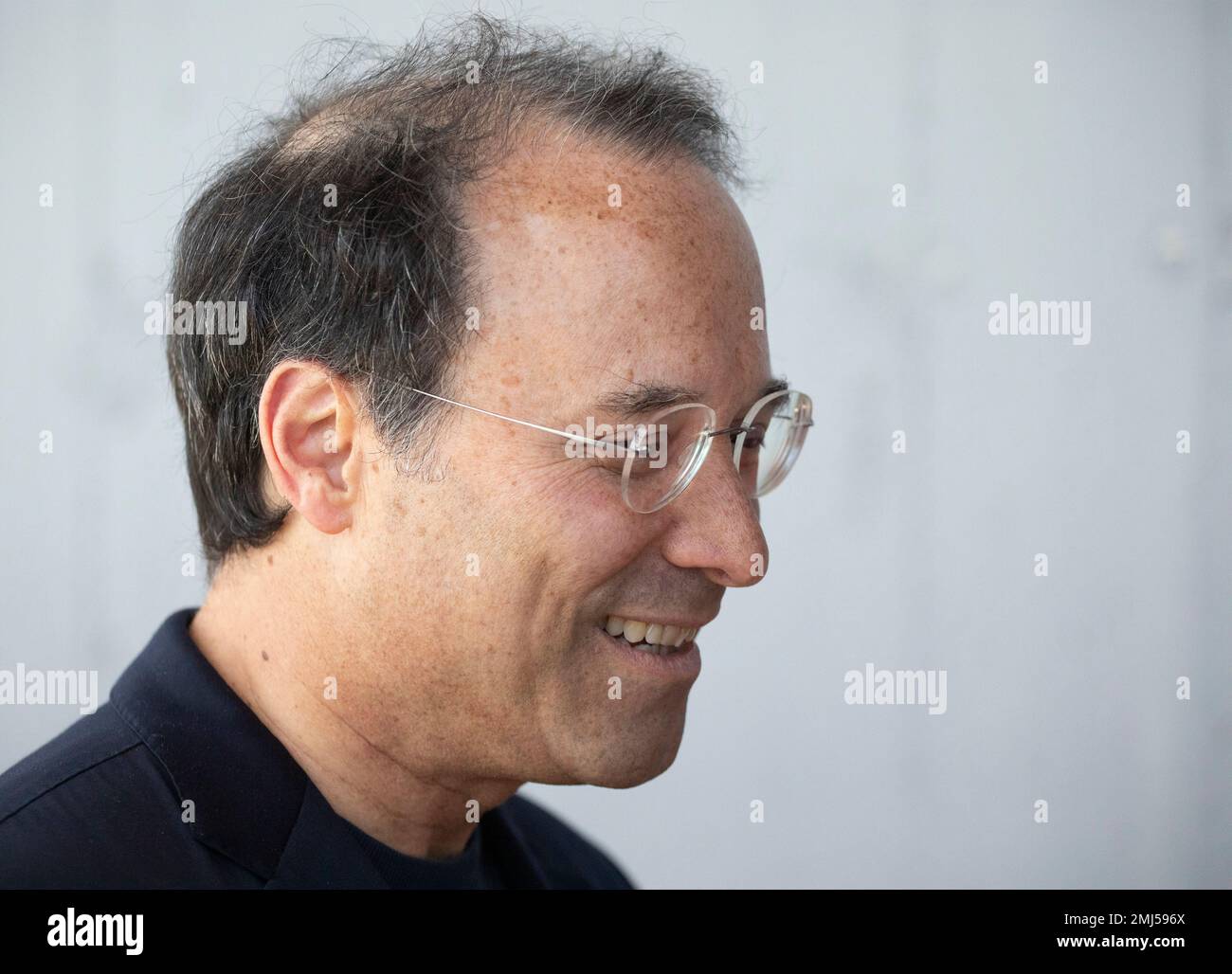 Gary Barnett, owner and founder of Extell, speaks at the topping out ...